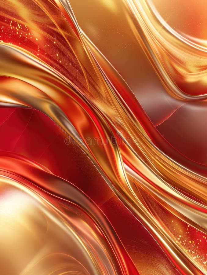Red and Gold Waves Abstract Background Stock Photo - Image of stylish ...
