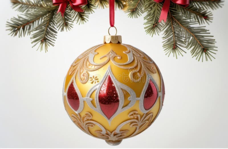 Red Gold Yellow Gold Christmas Ball at 29-11-2024 Stock Illustration ...