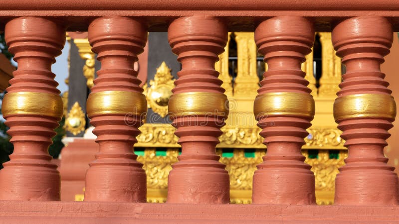 Red and Golden Fence in the Temple Stock Photo - Image of asia, gold ...