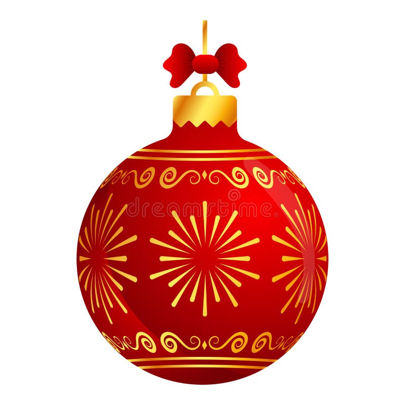 Red and Golden Firework Bauble Icon in 3D Stock Illustration ...