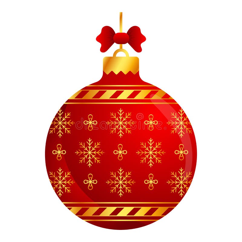 Red and Golden Snowflake Bauble Icon in 3D Render Stock Illustration ...