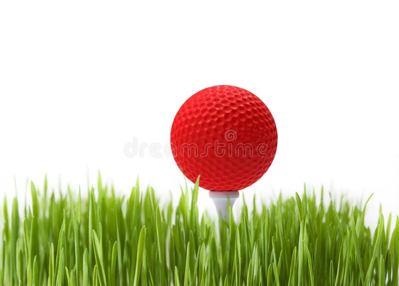 Red golf ball stock image. Image of nature, white, sport - 7913369