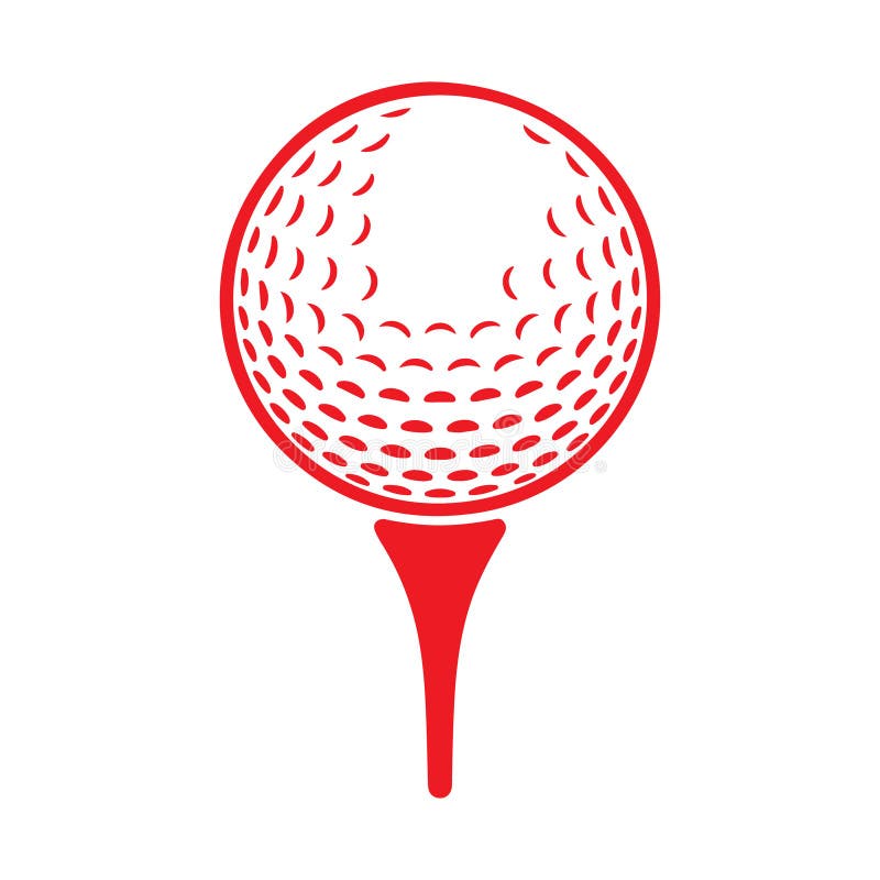 A Red Golf Ball on a Tee Isolated on White Background Stock Vector ...