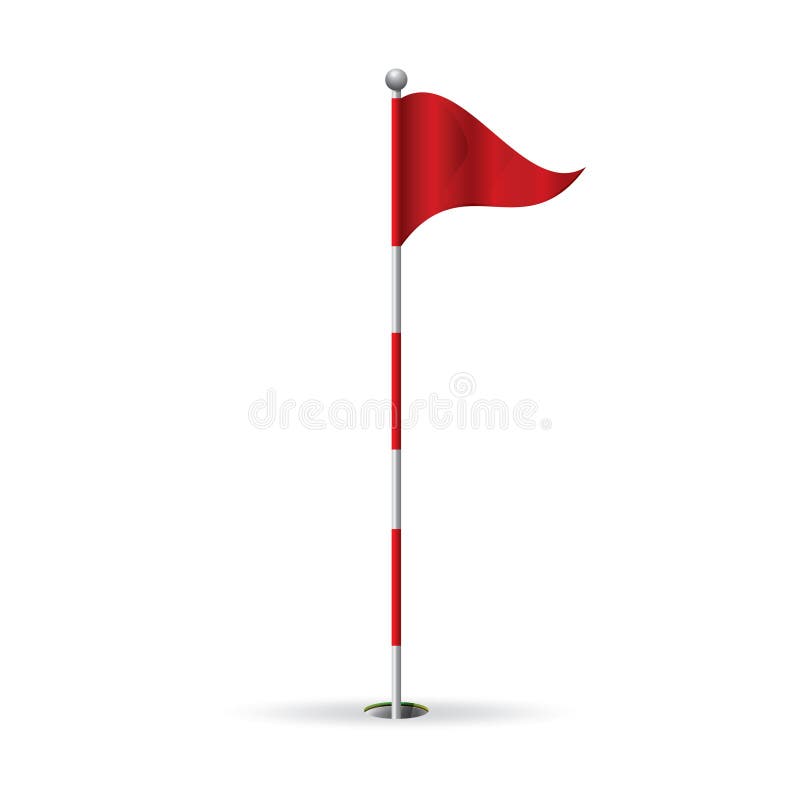 Red Golf Flag Stick. Vector Illustration Decorative Design Stock Vector ...