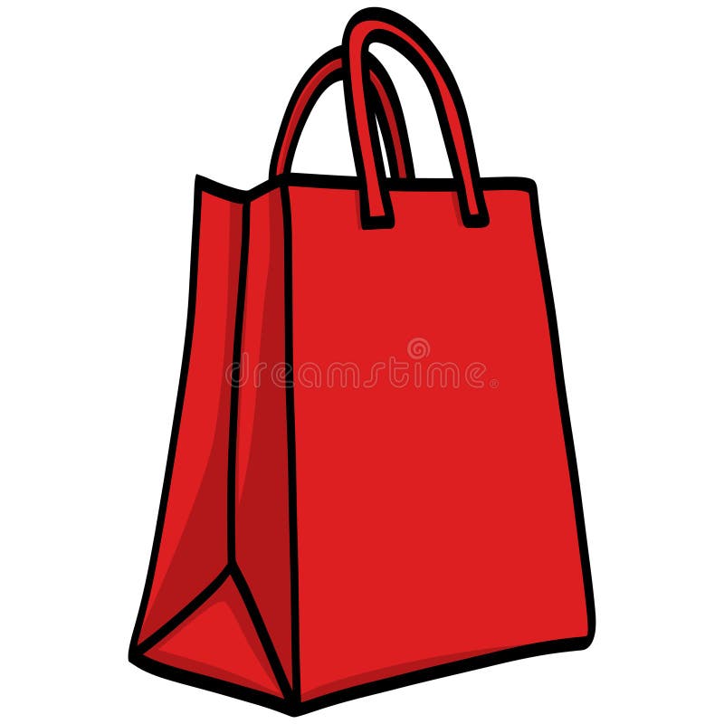 Red Goodie Bag Shopping Gift Vector Illustration Stock Illustration ...