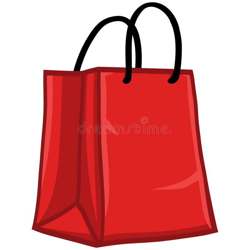Red Goodie Bag Shopping Bag Illustration Vector Stock Illustration ...