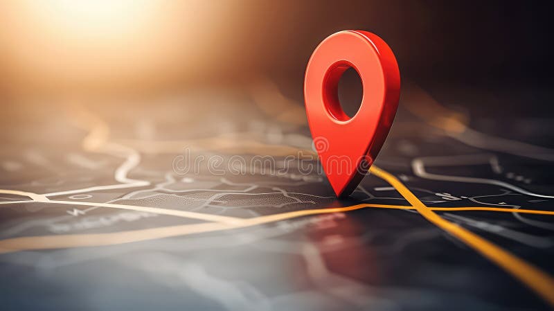 Red GPS marker on the map. stock photo. Image of city - 313995300
