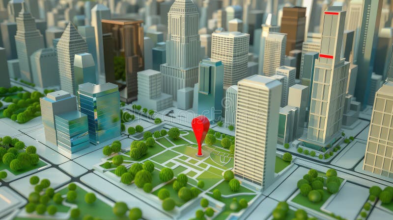 Red GPS marker on the map. stock image. Image of satellite - 312803219