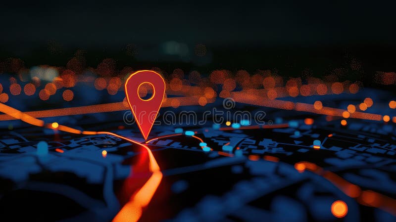 Red GPS marker on the map. stock image. Image of graphic - 312918123
