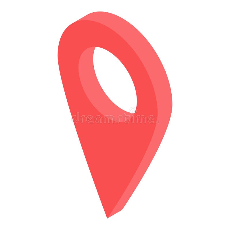 Red Gps Pin Icon, Isometric Style Stock Vector - Illustration of find ...