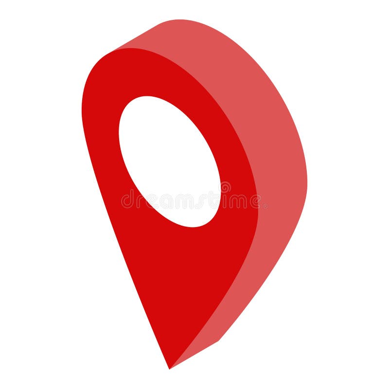 Red Gps Pin Map Icon, Isometric Style Stock Vector - Illustration of ...
