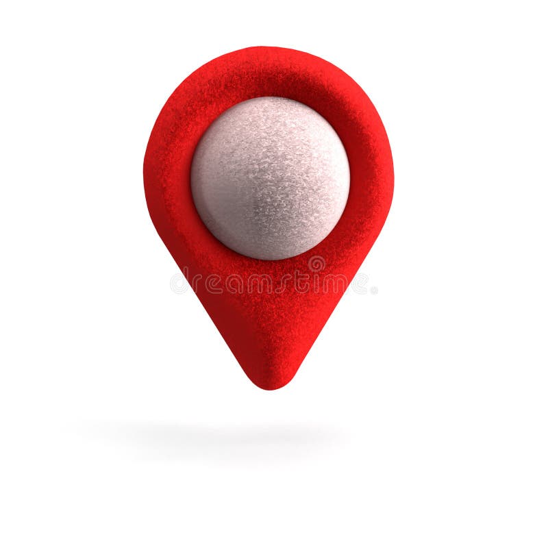 Red GPS Pointer. Red Map Pointer. Isolated on White Background. Three-dimensional Rendering ...
