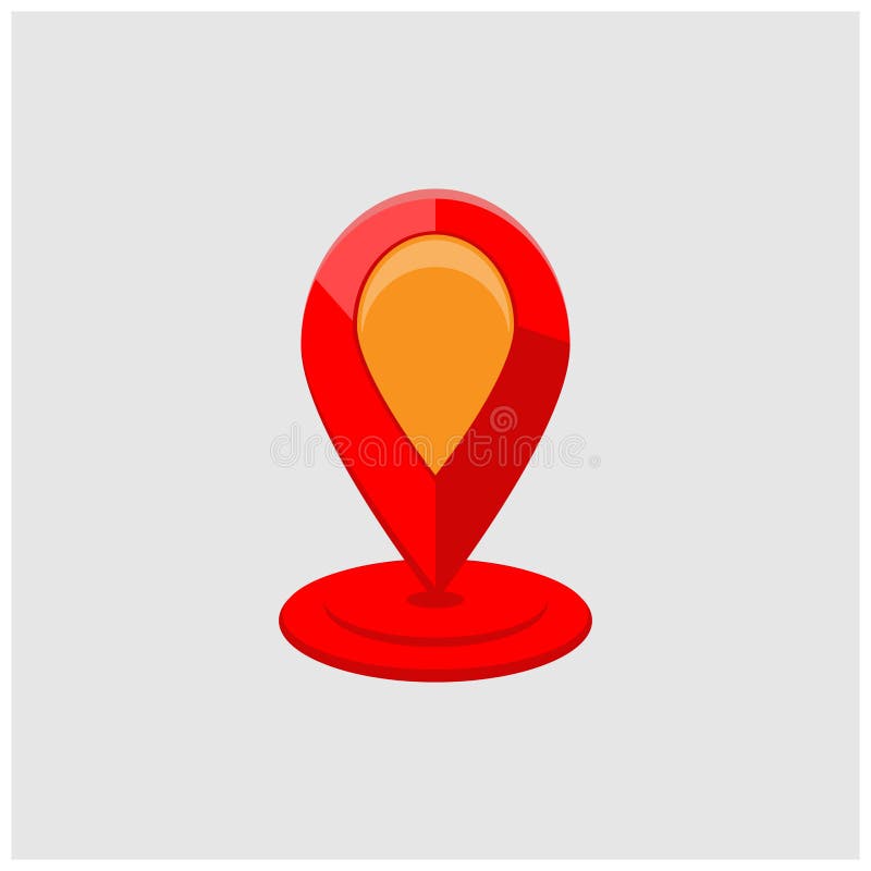 Red GPS Vector Illustration in 3d Style Stock Vector - Illustration of ...
