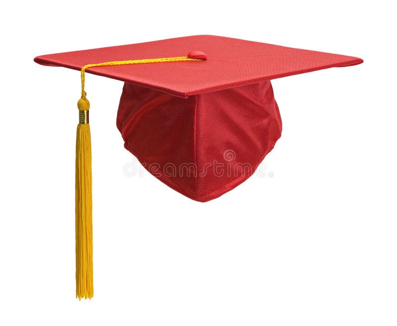 Red Grad Hat Front stock image. Image of bachelor, degree - 43887455