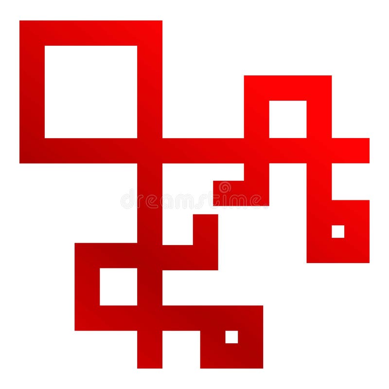 Red Gradient Abstract Geometric Shape Forming Labyrinth Pattern Stock ...