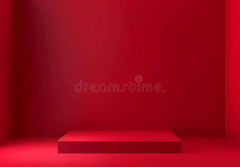 Minimalist Red Gradient Background with Platform Stock Illustration ...