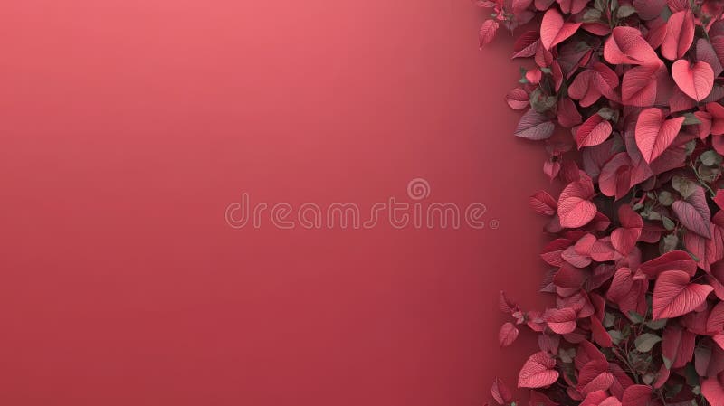 Red Gradient Background with Elegant Abstract Floral Rose Vine Pattern ...