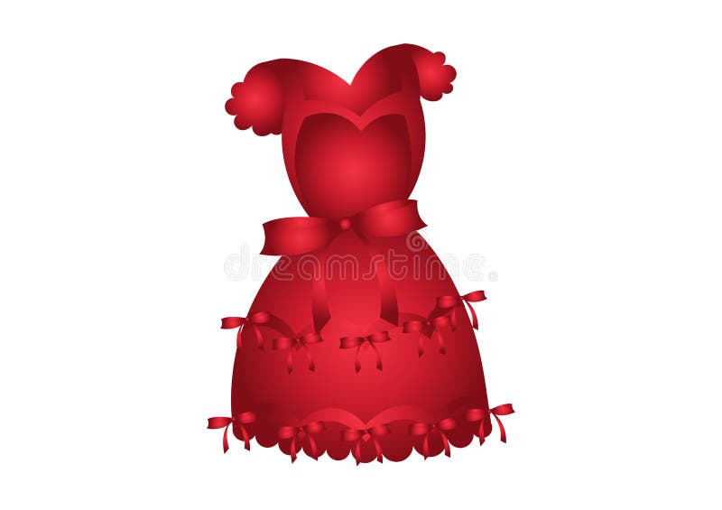 Red Gradient Color Dress Illustration Stock Vector - Illustration of ...