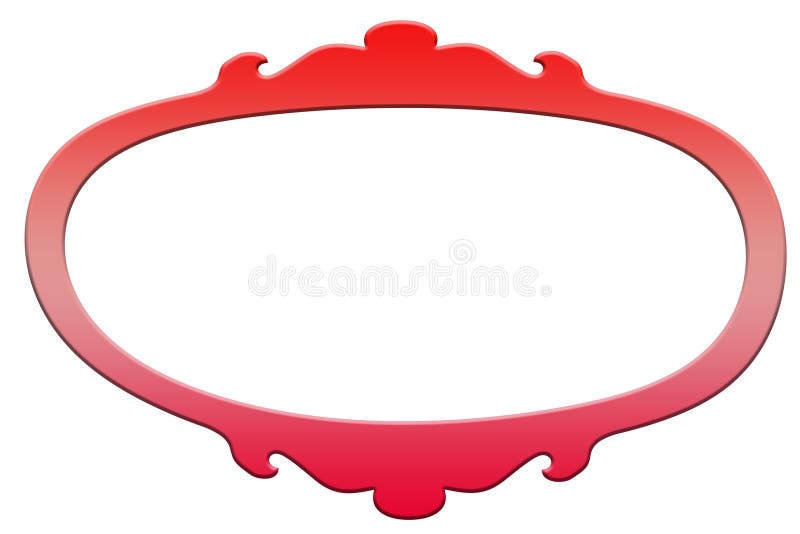 Red Gradient Frame Oval Shape with Artistic Design Stock Illustration ...