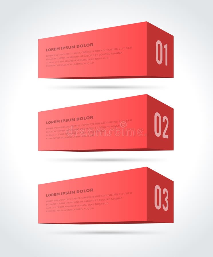 Red Gradient Rectangle Infographics Scheme Geometric Blocks Steps ...