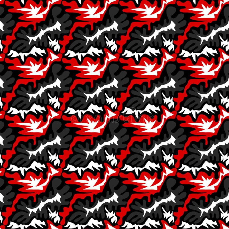 Red Graffiti Pattern Seamless Abstract Background Stock Vector ...