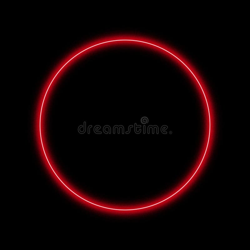 Red Grain Neon Glowing Circle with Futuristic Ring Shape and Modern ...