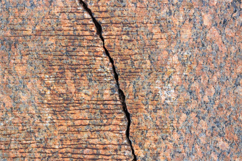 Red Granite Slab with a Crack. Texture of Natural Stone Stock Photo ...