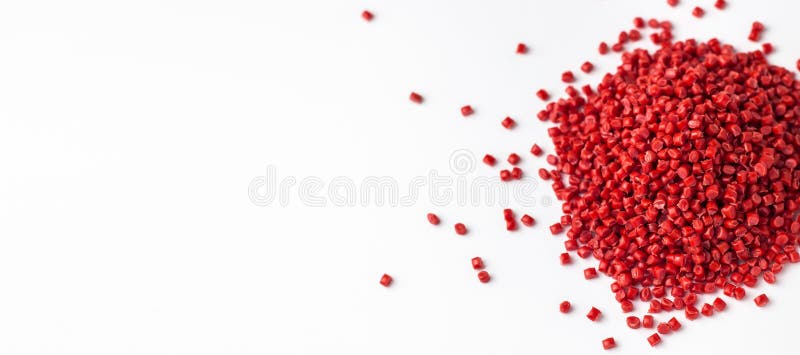 Red Granules of Polypropylene or Polyamide on a White Background ...