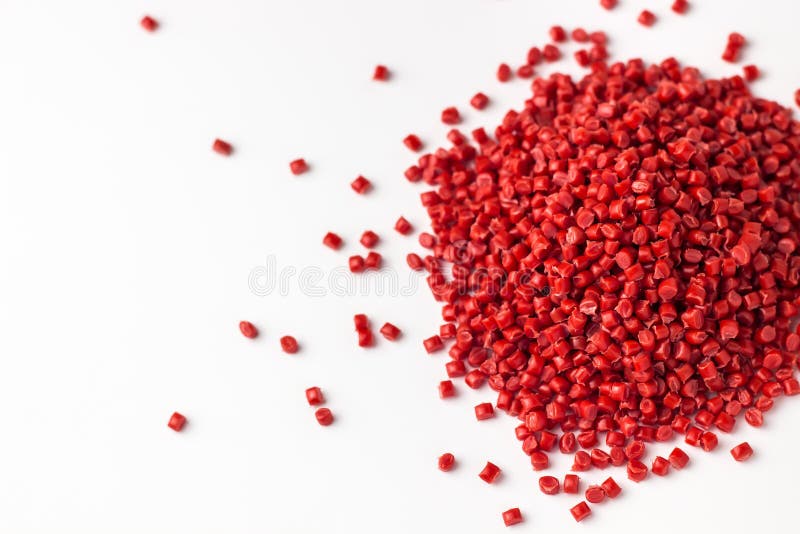 Red Granules of Polypropylene or Polyamide on a White Background ...