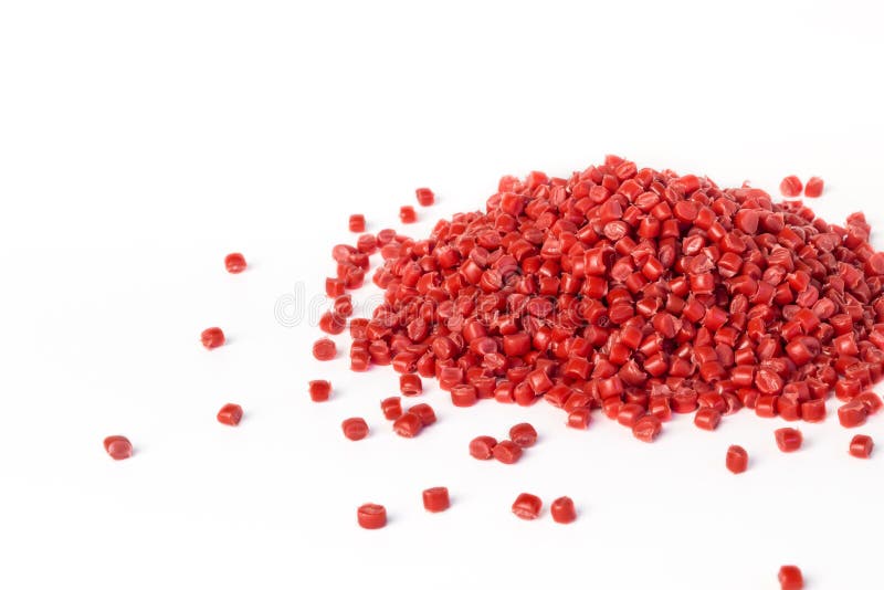 Red Granules of Polypropylene or Polyamide on a White Background ...