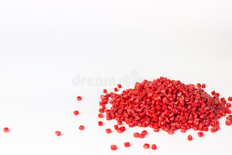 Red Granules of Polypropylene or Polyamide on a White Background ...