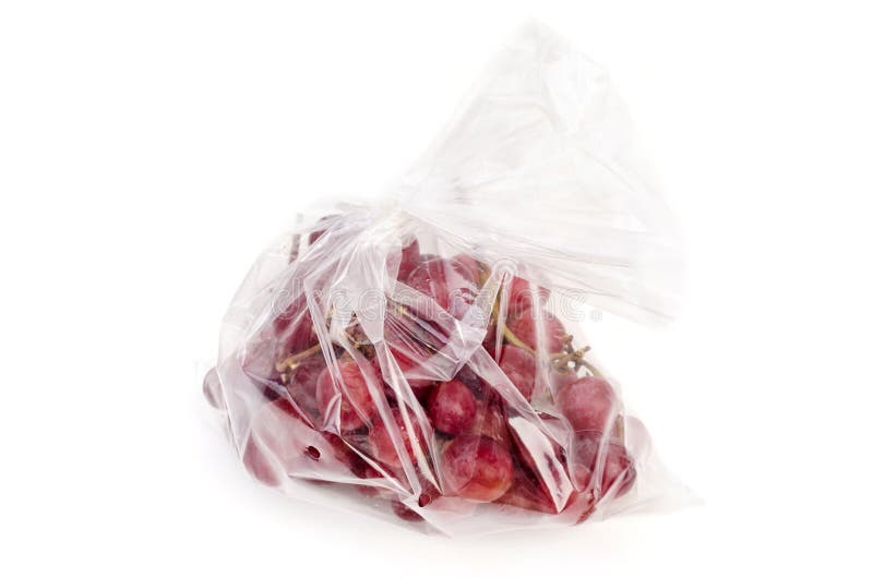 Red Grape in Clear Plastic Bag Stock Image - Image of dessert, design ...