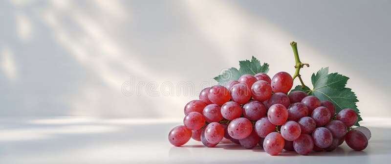 Red Grape Cluster Still Life on White Surface. Stock Photo - Image of ...
