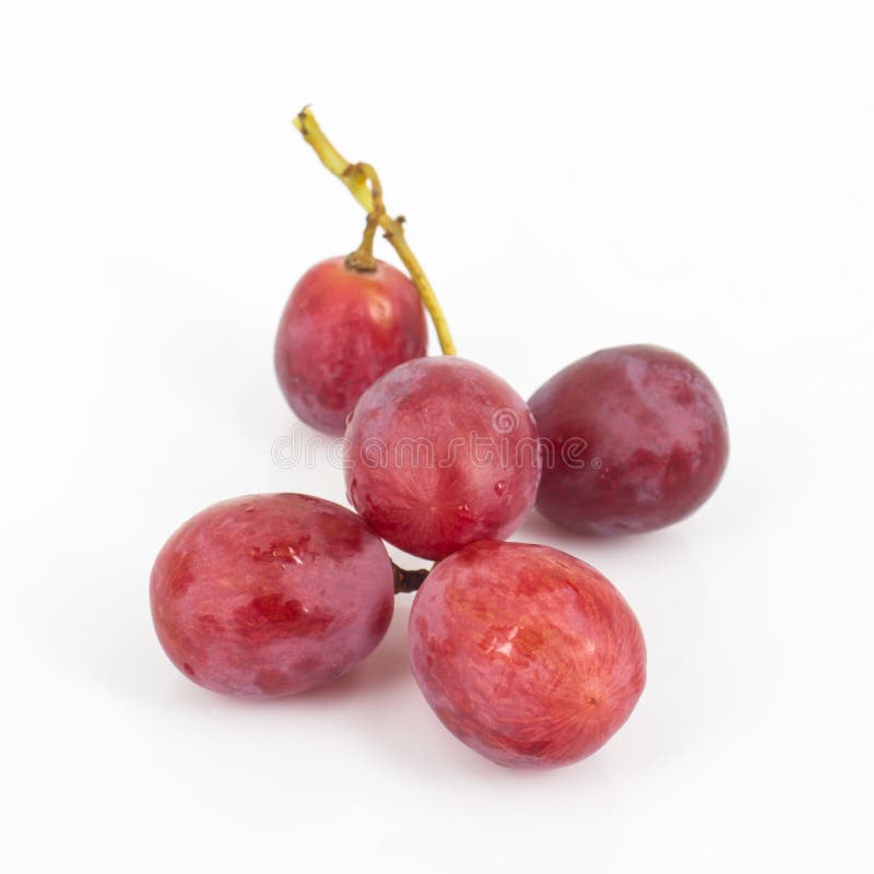 Red Grape Isolated on White Stock Photo - Image of ingredient, leaf ...