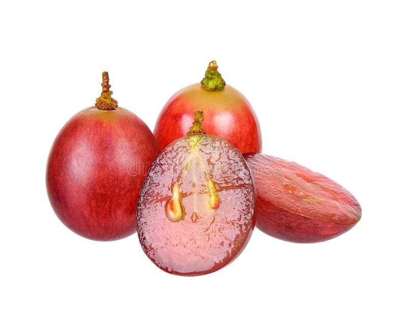 Red Grape and Seed Isolated on the White Background Stock Photo - Image ...