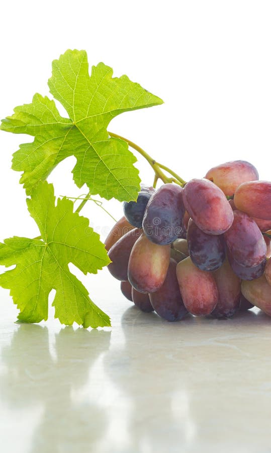 With Red Grape Leaves on the Table Stock Photo - Image of fruit ...