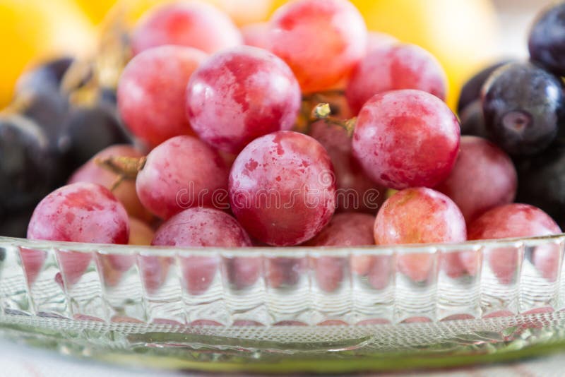 Red grape on the plate. stock image. Image of dessert - 38000135