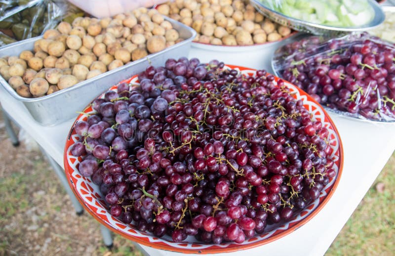 Red grape on the tray stock photo. Image of juicy, longkong - 47157750