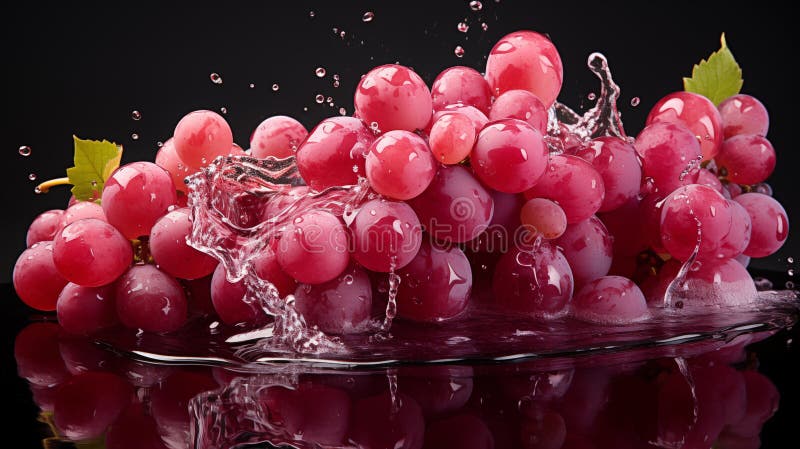 Red Grape in the Water Splash Stock Illustration - Illustration of ...