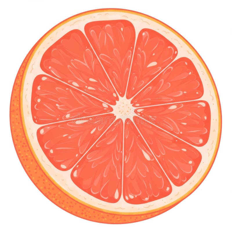 Red Grapefruit Slice Illustration Stock Illustration - Illustration of food, vitamin: 386926154