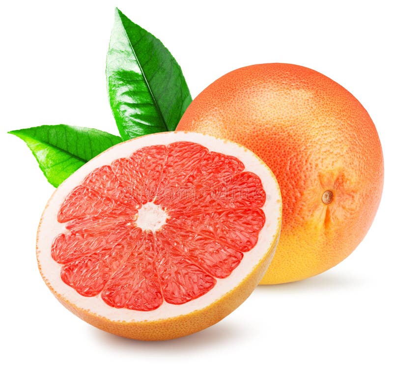 Red Grapefruit With Slice Isolated On The White Background Stock Image ...
