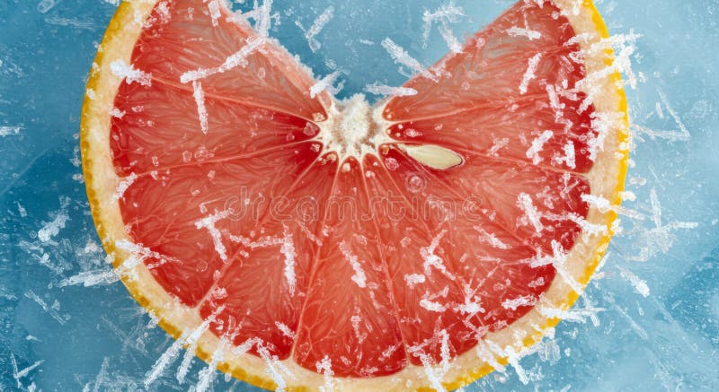 Red Grapefruit Splash in Blue Water Stock Illustration - Illustration ...