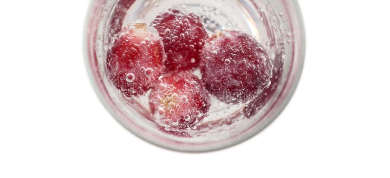 Red Grapes with Bubbles in a Glass of Soda Stock Image - Image of fresh ...