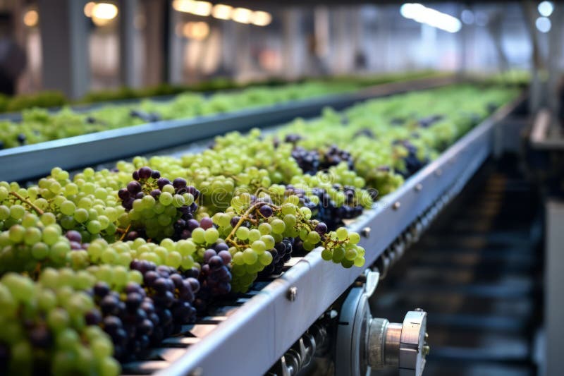 Modern Winery Machine with Grapes Stock Illustration - Illustration of ...