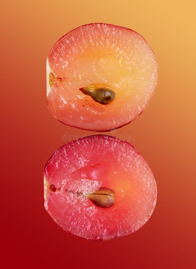 Red Grapes in a Cut Isolated on a Red Background Stock Image - Image of ...