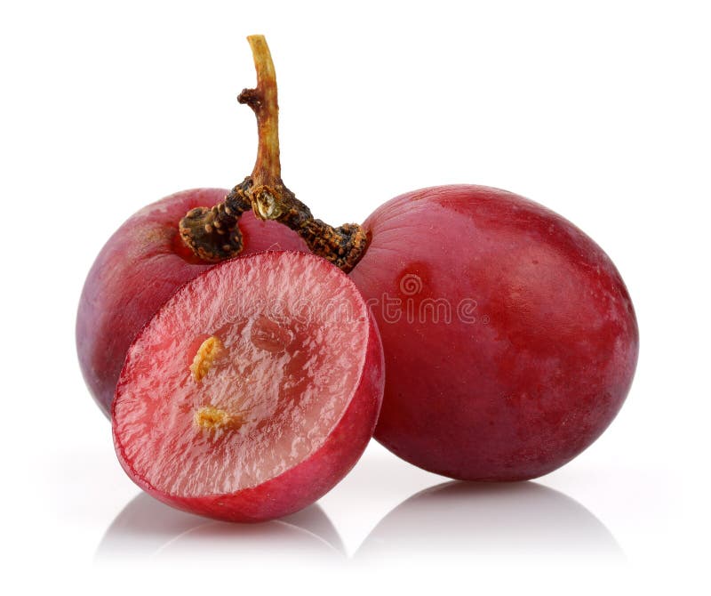 Half Red Grape Isolated on White. Stock Photo - Image of textured, core ...