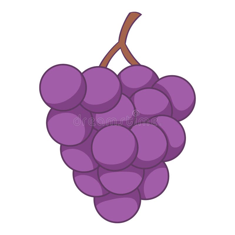 Red Grapes Icon, Cartoon Style Stock Vector - Illustration of cluster ...