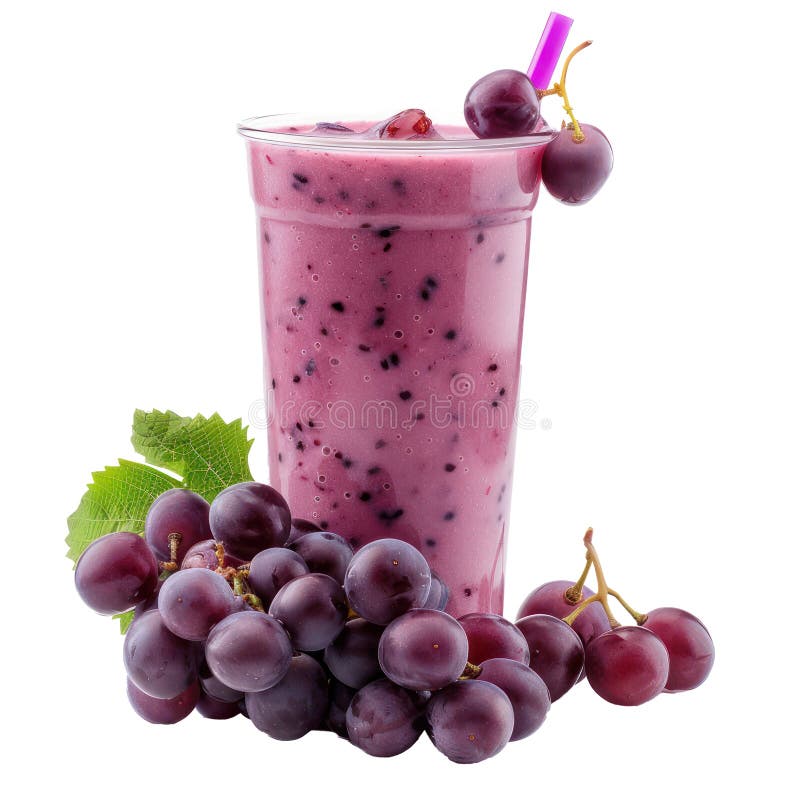 Red Grapes Smoothie Drink Front View Stock Illustration - Illustration ...