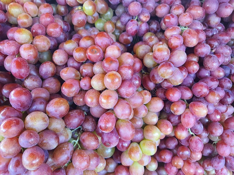 Red Grapes on a Street Stall. Full Screen Stock Image - Image of grape ...