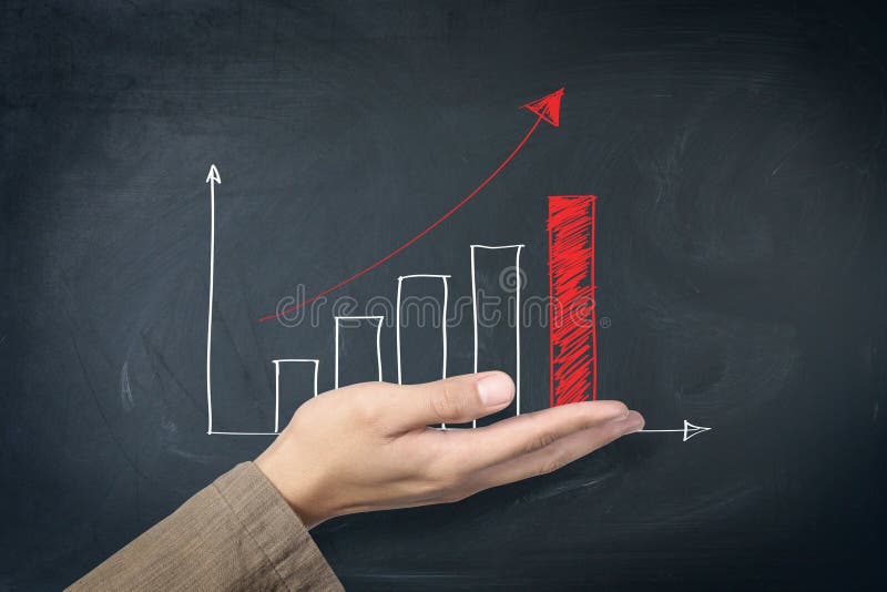 Rising sales graph stock image. Image of bars, raised - 44411809